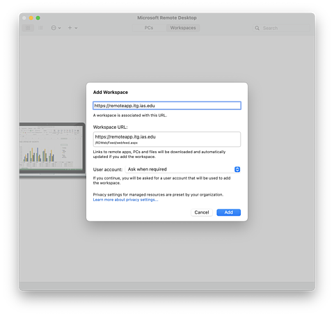 Microsoft RemoteApp - ITG Computing Support | Institute for Advanced Study